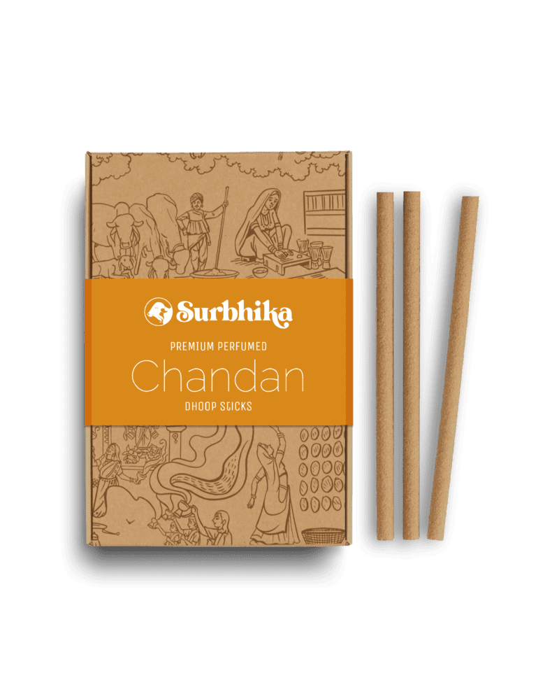 Chandan (Sandalwood) Dhoop Sticks Bamboo less & Charcoal Free